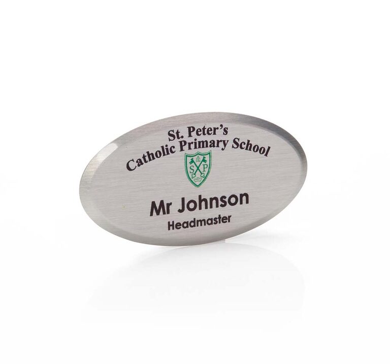 Aero Ellipse Metal Name Badge | Magnetic Name Badges